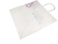 China Purple European Street Illustration Paper Gift Bag with Handles for sale