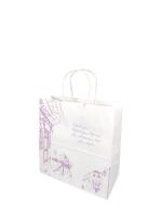 China Purple European Street Illustration Paper Gift Bag with Handles for sale