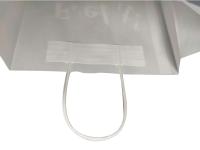 China Gray Paper Shopping Bag with White Lettering and Handles for sale