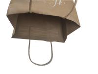 China Kraft-Look Paper Gift Bag with White Script and Leaf Motifs for sale