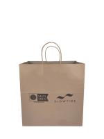 China Surf-Inspired Brown Paper Shopping Bag with Handles for sale