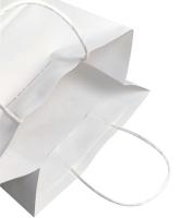 China White Paper Bakery Gift Bag with Wheat Emblem and Handles for sale