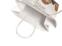 China White Paper Bakery Bag with Bread Print and Handles for sale