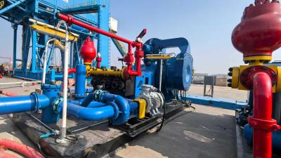 China F1600 Model Mud Pump Unit With Motor Drive 3000 Psi Rated Pressure for sale