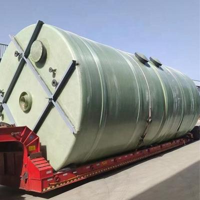 China Low Center Frp Horizontal Tank  Saddle Support Stable And Secure Fiberglass Storage Container for sale
