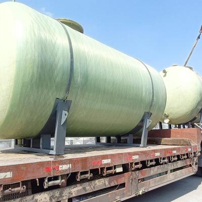 China Transport Horizontal FRP Tank Low Center Gravity For Rollover Protection Fiberglass Tank Price for sale