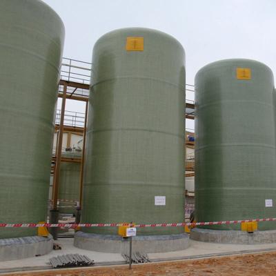 China Flat Bottomed Fiberglass Frp Tanks For Concrete Foundation Fiberglass Water Container for sale