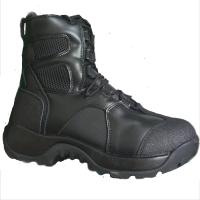 China Cotton Fabric Military Leather Boots Lace Up Waterproof Side Zipper Boots for sale