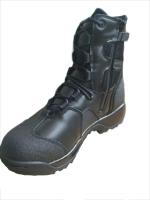 China Cotton Fabric Military Leather Boots Lace Up Waterproof Side Zipper Boots for sale