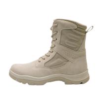 China Cowhide Shock Resistant Desert Tactical Boots Anti Skid High Top Oxford Fabric for sale