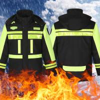 China Rescue Coat Reflective Safety Clothing Cotton Raincoat Unisex Breathable Quick Dry for sale