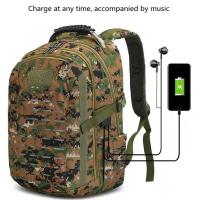 China Anti Theft Rechargeable USB Military Hiking Backpack 60L Camouflage for sale