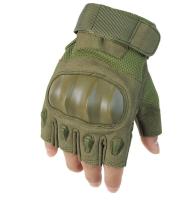 China Tactical Half Finger Waterproof Riding Gloves Microfiber Army Green for sale