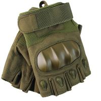 China Tactical Half Finger Waterproof Riding Gloves Microfiber Army Green for sale
