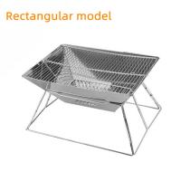 China Polished Foldable Camping Grill Square Rectangular Hexagonal Stainless Steel Grill for sale
