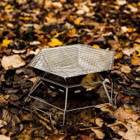 China Polishing Stainless Steel Folding BBQ Grill Hexagonal Detachable for sale