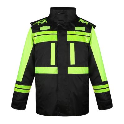China Oxford Waterproof Fluorescent Work Coats Windproof Zipper Design for sale