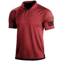 China Anti Pilling Breathable Polo T Shirts Tactical Polyester Green Outdoor Woven Short Sleeve Combat Shirt for sale