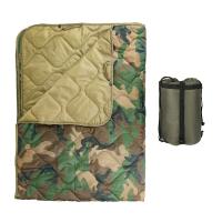China Outdoor Camping Emergency Cotton Camouflage Quilt Nap Blanket Button Multifunctional Quilt for sale