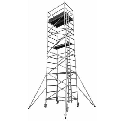 China Anodized Mobile Aluminum Scaffold Tower 2-20m Height with 200kg/sqm Load Capacity EN1004 CE Certified for sale