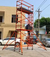 China 2-20m Insulated Fiberglass Mobile Scaffold Tower 0.85m/1.45m Width for Electrical Engineering for sale