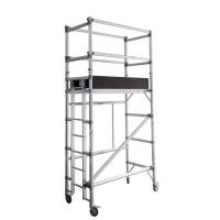 China Silver Aluminum Mobile Scaffold Tower 3.2mm Tube Wall 50.6mm Diameter 200kg Load Capacity EN1004 Certified for sale