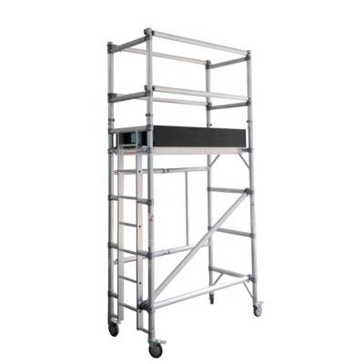 China Silver Aluminum Mobile Scaffold Tower 3.2mm Tube Wall 50.6mm Diameter 200kg Load Capacity EN1004 Certified for sale