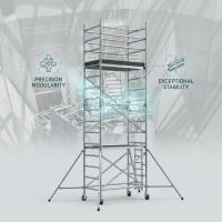 China Double Width 1.35m Aluminium Scaffold Tower 450kg Heavy Duty Platform Industrial Grade Construction Access System CE for sale