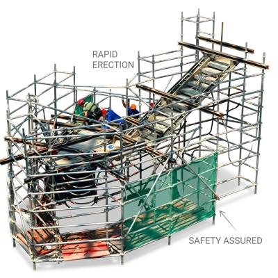 China Wide Base Outrigger Stabilized Aluminium Scaffold Tower 300 Percent Footprint Expansion for 24m Working Height EN12810 for sale