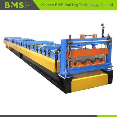 China Dovetail Style Metal Floor Decking Roll Making Machine For Construction PLC Control for sale