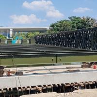 China Temporary Steel Half Through Truss Bridge with 1937.2 kN Shear Capacity - Painted or Galvanized Finish for sale