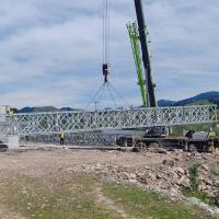 China Hot Dipped Galvanized Prefabricated Truss Bridge with 1576.4 kN.m Moment Capacity and 490.5 kN Shear Strength for sale