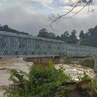China CB100 Steel Bailey Bridge 3.15m to 10.5m Width with 3375 kN.m Moment Capacity for Mountain Construction for sale