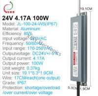 China Waterproof LED Power Driver 100W 24V 4.16A Signboard Light LED Transformer for sale