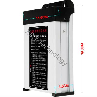 China Aluminum IP54 LED Rainproof Power Supply 16.7A 24V 400W Power Supply for sale
