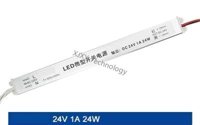 China Aluminum IP20 Indoor LED Driver 1A 24V 24W Power Supply Ultra Thin Light Strips for sale