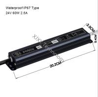 China 24V 2.5 A 60W Neon Sign Power Supply IP67 Waterproof Washing Wall Light Box for sale