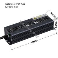 China Light Strips LED Wall Power Supply IP67 Waterproof 3.3A 24V 80W LED Driver for sale