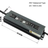 China Strip Light LED Drivers Power Supply 50Hz / 60Hz 24V 150W 6.25A IP67 Waterproof for sale