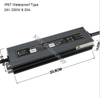 China White Waterproof LED Lights Driver 8.33A 24V 200W LED Power Supply for sale