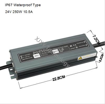 China 24V 250W Neon Sign Power Supply IP67 Waterproof Signboard Light Box LED Module for sale