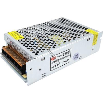 China Light Box LED Power Supply Transformer 12V 100W 8.5A Aluminium Constant Voltage for sale