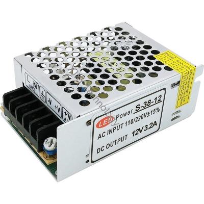 China 38W 3.2A 12V LED Driver LED Light Strip Signboard Light Power Supply 50 60Hz for sale