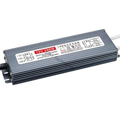 China 16.5A Silent Ultra Thin LED Driver 12V 200W Waterproof IP67 Wall Light Module for sale