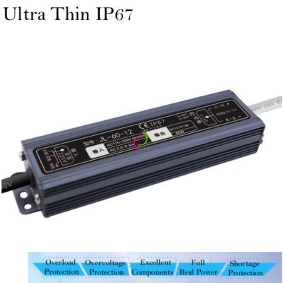 China Signboard LED Strip Light Driver 12V 60W Waterproof Ultra Thin for sale