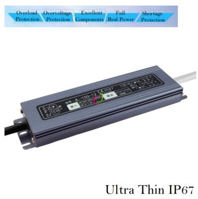 China 12V 150W 12.5A Strip Light Power Supply Ultra Thin IP67 Wash Wall Light for sale