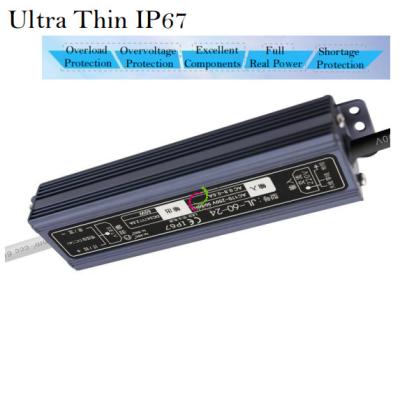 China IP67 24V 2.5A 60W Power Supply LED Driver Ultra Thin Ground Light Strips Light Box for sale
