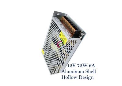 China Aluminum 72W 12 Volt LED Strip Driver 6A 90V - 250V For Advertising Sign Lighting for sale