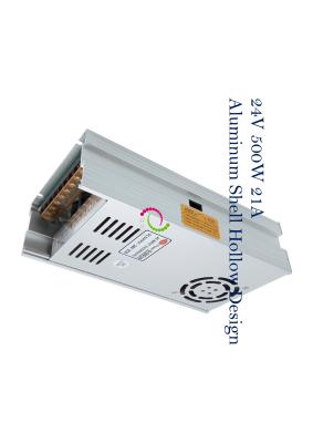 China IP20 24V 500 Watt LED Driver Fan Heat Release 24 Volt LED Guardrail Tube for sale