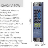 China Constant Voltage LED Driver Power Supply 12V 5A 60W IP20 Dedicated Lighting for sale